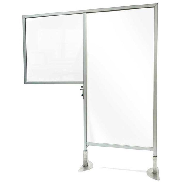Ghent Desk to Floor Partition with Clear Fluted Polycarbonate Desk Pan ...