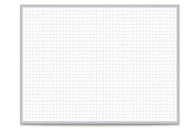 Ghent 1"x1" Grid Non-Magnetic Graphic Whiteboard with Aluminum Frame ...