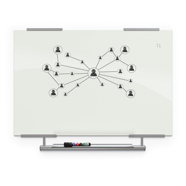 Mooreco Visionary® Magnetic Glass Markerboard + Exo Tray System ...
